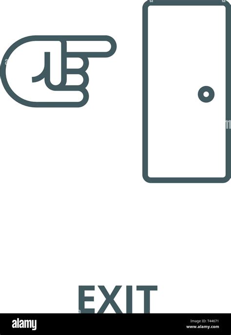 Exit Line Icon Vector Exit Outline Sign Concept Symbol Flat Illustration Stock Vector Image