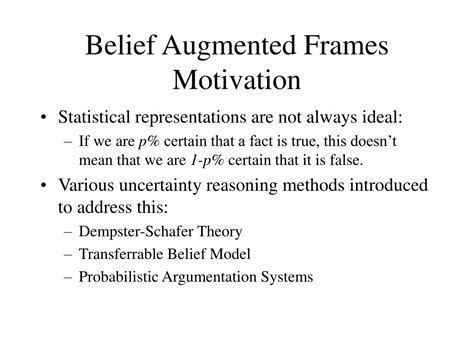 Ppt Belief Augmented Frames For Knowledge Representation Powerpoint Presentation Id500120