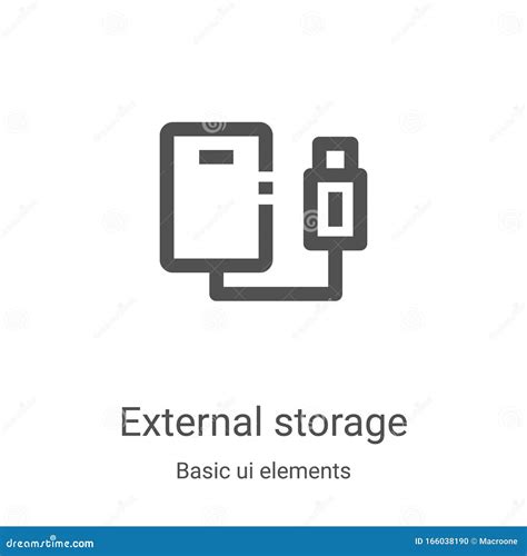External Storage Icon Vector From Basic Ui Elements Collection Thin Line External Storage