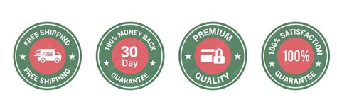 Premium Vector Money Back Guarantee Free Shipping Trust Badges Trust