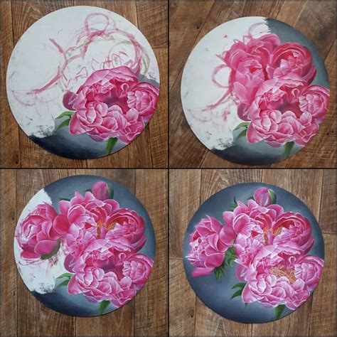 Картина с пионами в розовых тонах