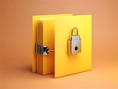Computer File Folder With Lock Data Protection Cyber Security