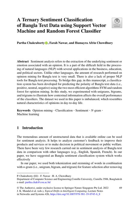 Pdf A Ternary Sentiment Classification Of Bangla Text Data Using