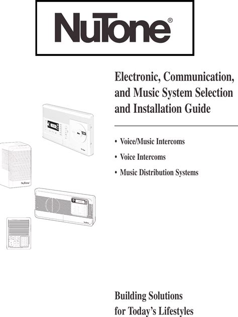 Nutone Intercom System Ik 25 Users Manual Fs 1600 Guide