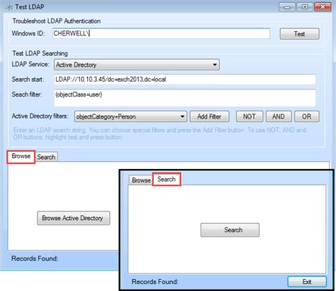 Using The Test Ldap Tool