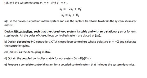 1 And The System Outputs Y1x1 And Y2x2