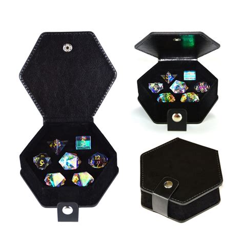 Dnd Dice Bag Wallet Little Dice Storage Box Of Black Faux Leather