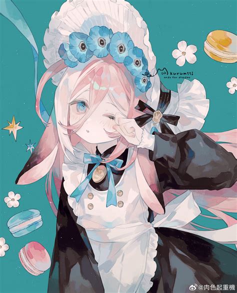 Safebooru 1girl Absurdres Apron Black Dress Blue Eyes Bonnet Dress