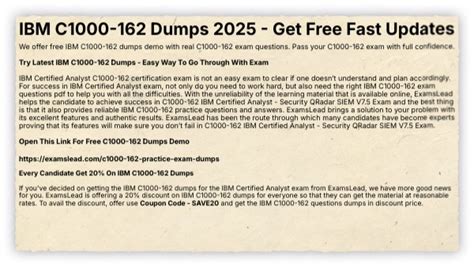 Ibm C1000 162 Dumps 2025 Get Free Fast Updates