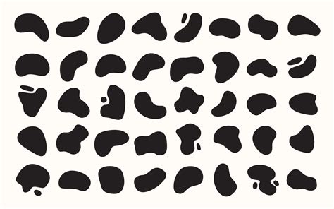 Black Blobs Design Elements Set Multiple Rounded Forms Isolated On