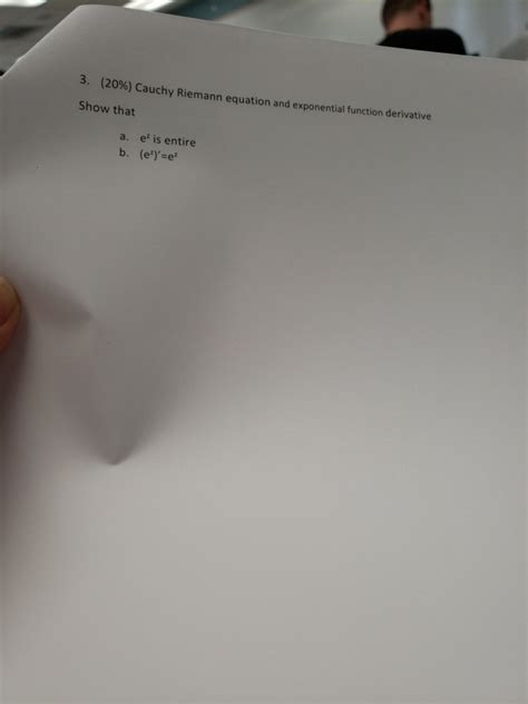 Solved 3 20 Cauchy Riemann Equation And Exponential