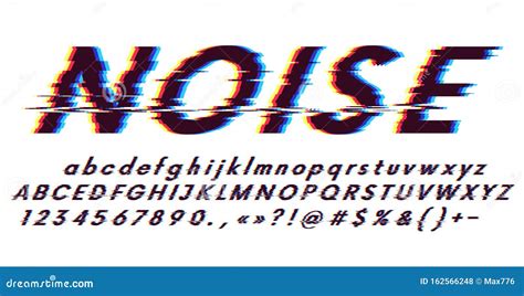 Glitch Font Oblique On A White Background Digital Image Error Distortion Of Letters And