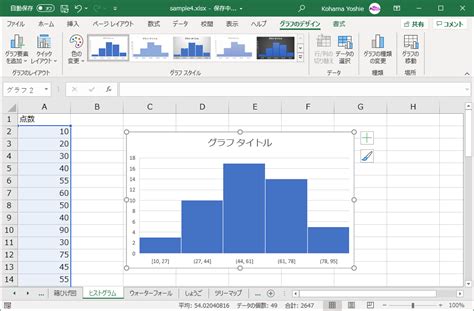 Excel 2019：ヒストグラムを作成または変更するには