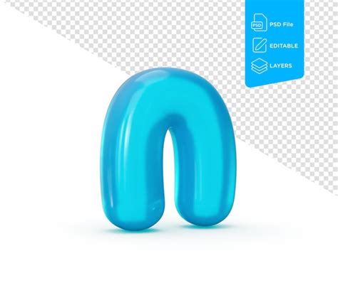 아쿠아 블루 젤리 액체 3d 알파 작은 글자 3d 일러스트레이션 프리미엄 Psd 파일