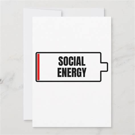 Social Battery Social Energy Introvert Invitation Zazzle Energy Introvert Social