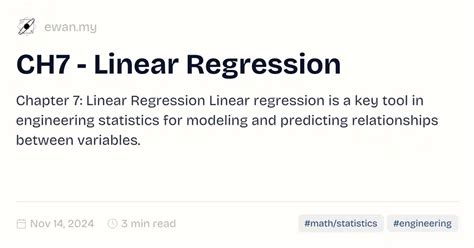 Ch7 Linear Regression