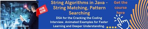 string algorithms in java string matching pattern searching