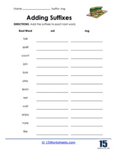 Suffix Ing Worksheets Participle Practice 15 Worksheets Com