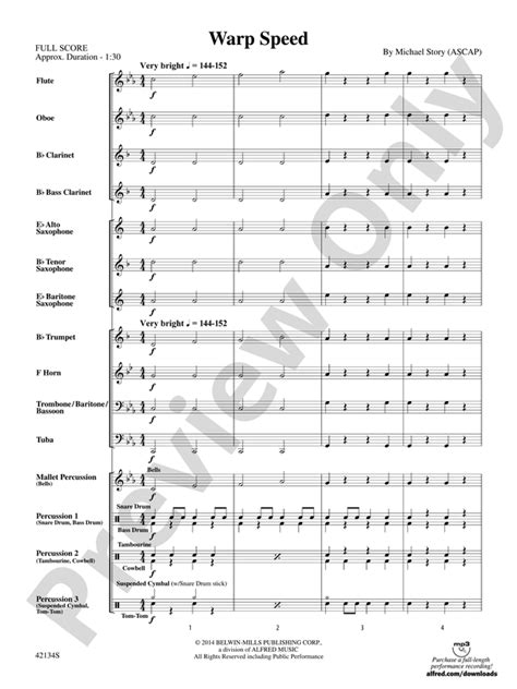Warp Speed Score Concert Band Score Digital Sheet Music Download