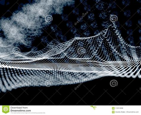 Abstract Wave With Points Grid Futuristic Science Wave Stock Illustration Illustration Of