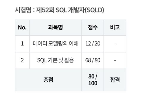 전공자의 Sqldsql 개발자 52회 합격후기
