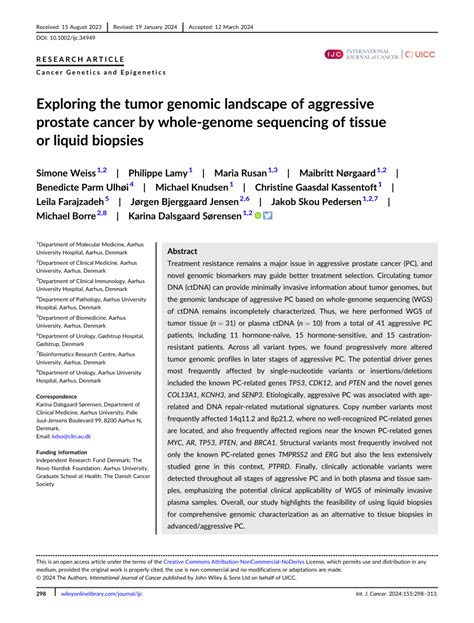 Pdf Exploring The Tumor Genomic Landscape Of Aggressive Prostate Cancer By Whole‐genome