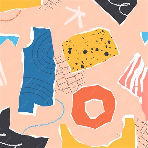 컷아웃 콜라주 패턴 디자인 무료 벡터