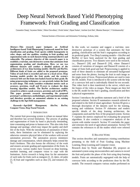 Fruit Classification And Grading Pdf Deep Learning Computer Vision