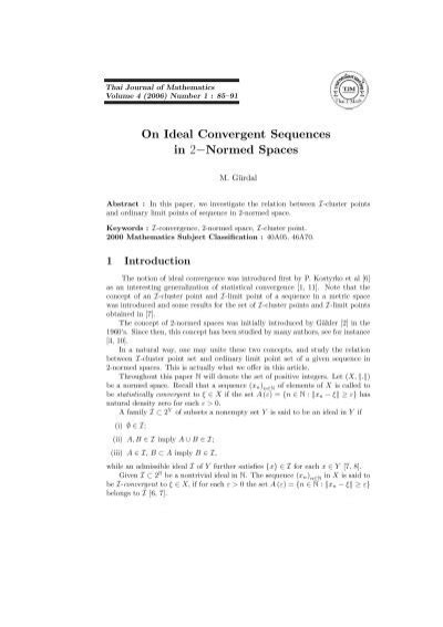 On Ideal Convergent Sequences In 2âˆnormed Spaces