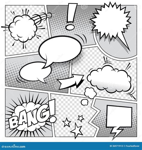Comic Book Page Cartoon Vector 36971913
