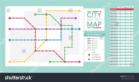 Vector Illustration Abstract Color Metro Map Stock Vector Royalty Free 212719420