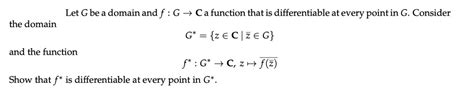 solved let g be a domain and f g c a function that is
