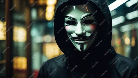 Premium Photo Anonymous Hacker With Mask