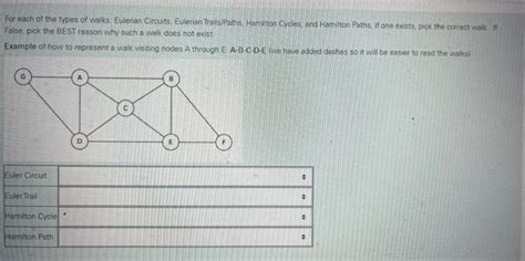 Solved For Each Of The Types Of Walks Eulerian Circuits