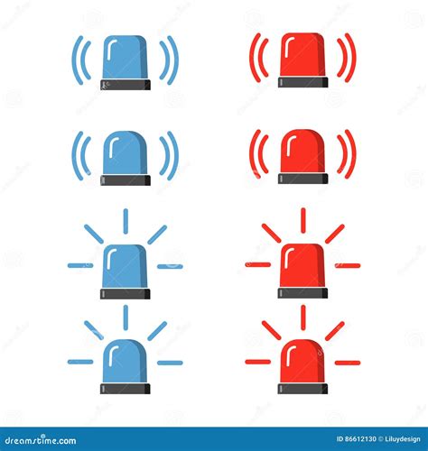 Police Flasher Siren Vector Set CartoonDealer Com
