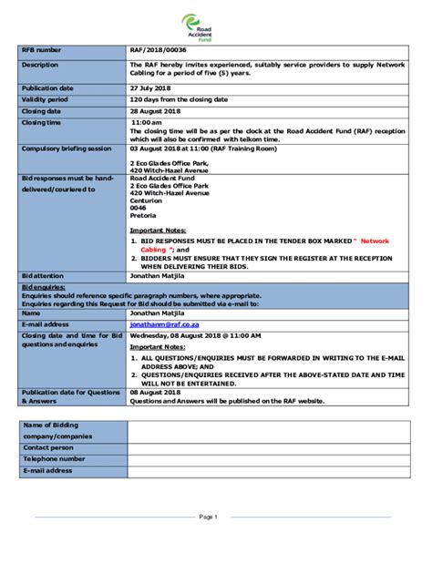 Fillable Online Raf Rfb Document Network Cabling Request Fax Email