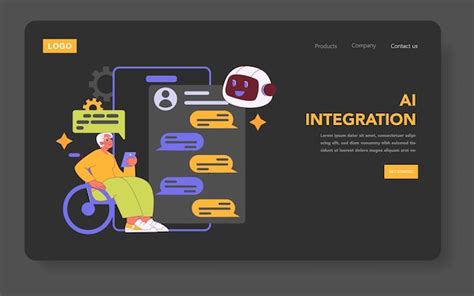 Premium Vector Mobile App Integration Concept User Interface With Ai Technology And Human Premium Vector Mobile App Integration Concept User Interface With Ai Technology And Human