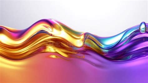 Abstract Colorful Liquid Waves With Metallic Texture Stock Illustration Illustration Of