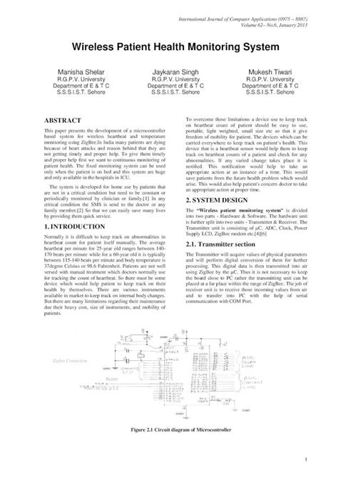 Pdf Wireless Patient Health Monitoring System Dokumentips