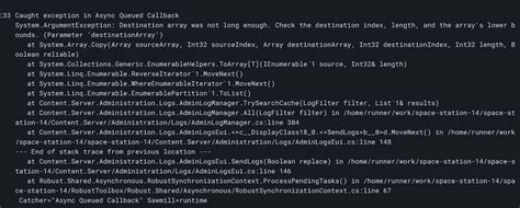 Admin Logs Exception · Issue 10977 · Space Wizardsspace Station 14