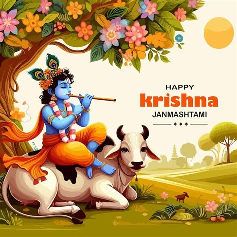 행복한 크리슈나 마슈타미의 다히 한디 축제 터 일러스트레이션 디자인 프리미엄 Ai 생성 벡터