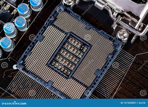 Cpu Land Grid Array Cpu Bottom View Stock Photo Cartoondealer Com