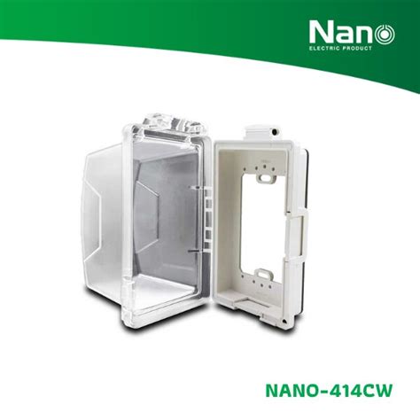 Nano ฝาครอบแผงหน้ากากกันน้ำแบบฝาสูง สีขาว ฝาใส 20 ชิ้น กล่อง รุ่น