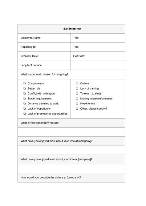 40 Best Exit Interview Templates And Forms ᐅ Templatelab