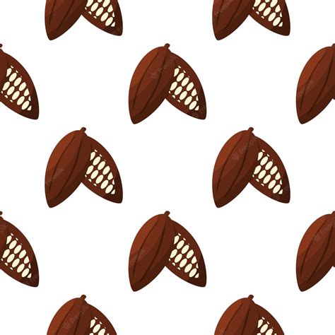 Premium Vector Cocoa Bean Plant Fruit Chocolate Day Pattern