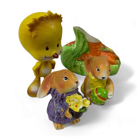 Påskpynt Kyckling Höna Tupp Figuriner Påskhare Påsk Easter Footly