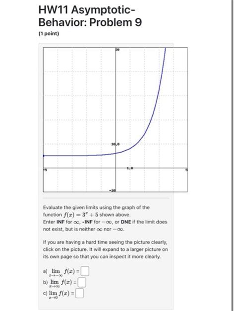 solved hw11 asymptoticbehavior problem 9 1 point evaluate