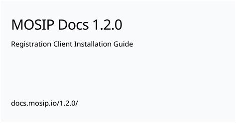 installation guide mosip docs 1 2 0