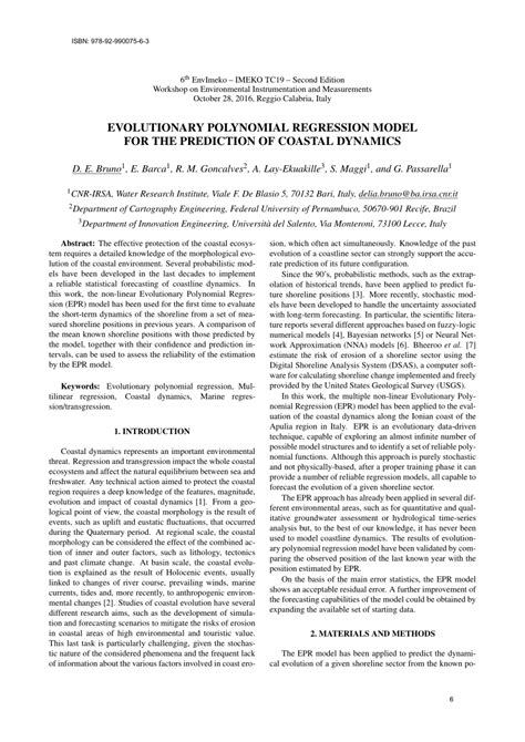 Pdf Evolutionary Polynomial Regression Model For The Prediction Of Coastal Dynamics