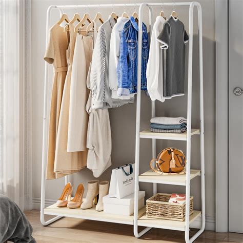 Wisdom Star Garment Rack With Shelves Free Standing